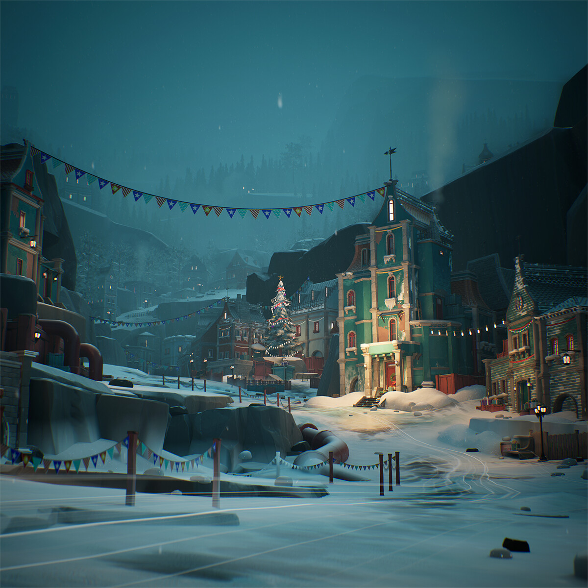 ArtStation - Winter city environment [UE5]