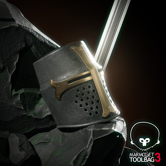 ArtStation - SWORD AND HELMET - Game-Ready Props