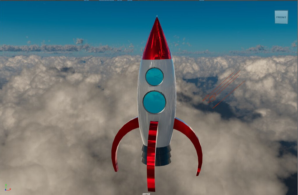 ArtStation - Created a 3d rocket in maya (3d college work)