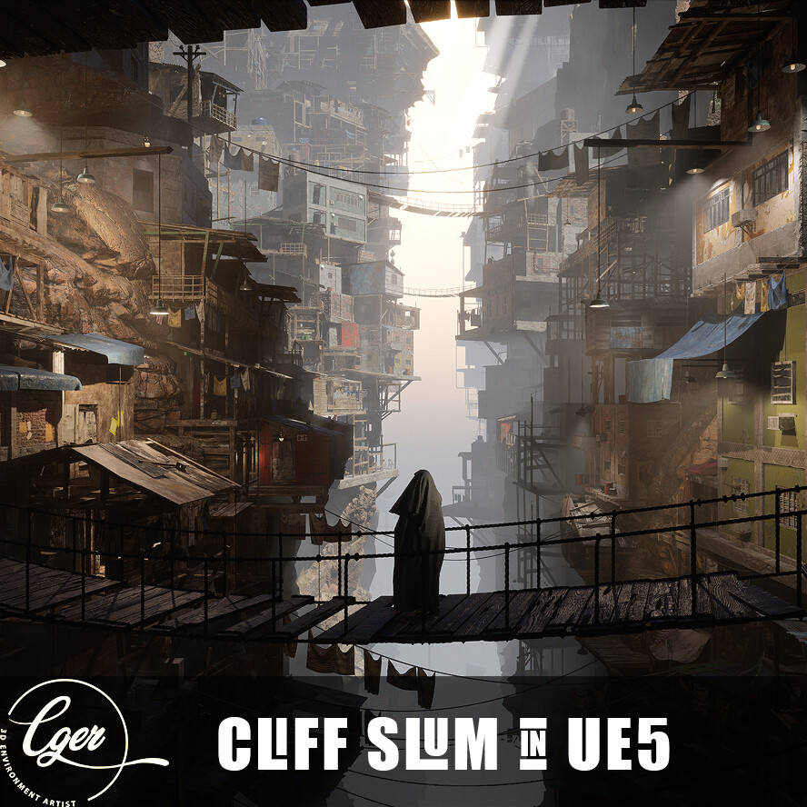 ArtStation - Cliff Slum - UE5 Short 12 Days of Work