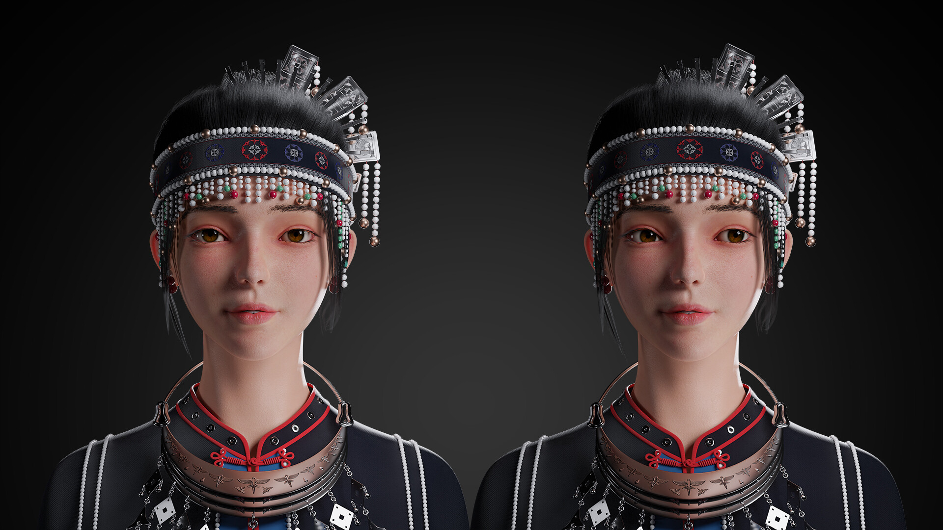 ArtStation - blender Create Chinese ethnic minority style clothing - li ...