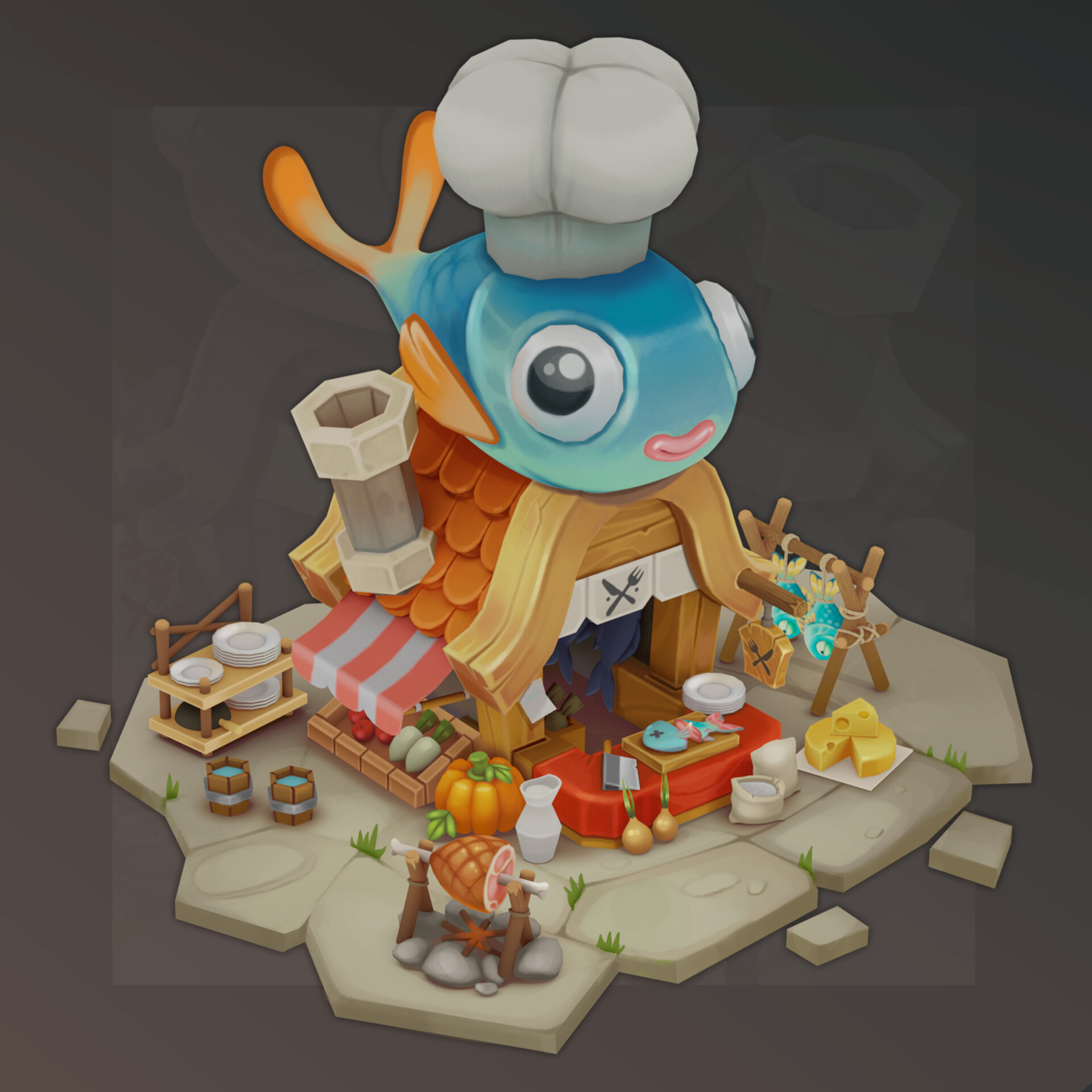 ArtStation - Fish shop building