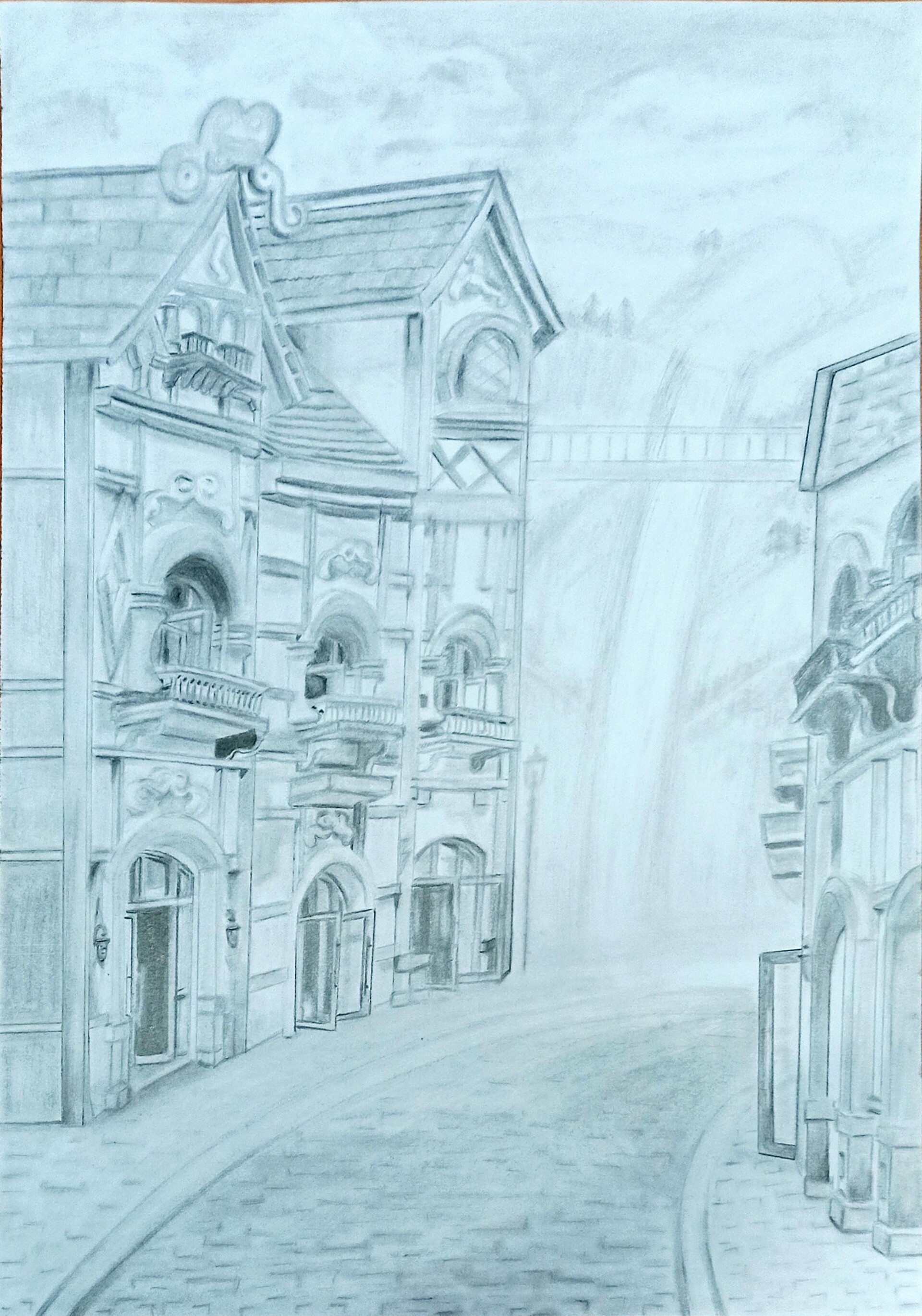 ArtStation - Perspective Drawing – Imaginary City/Town