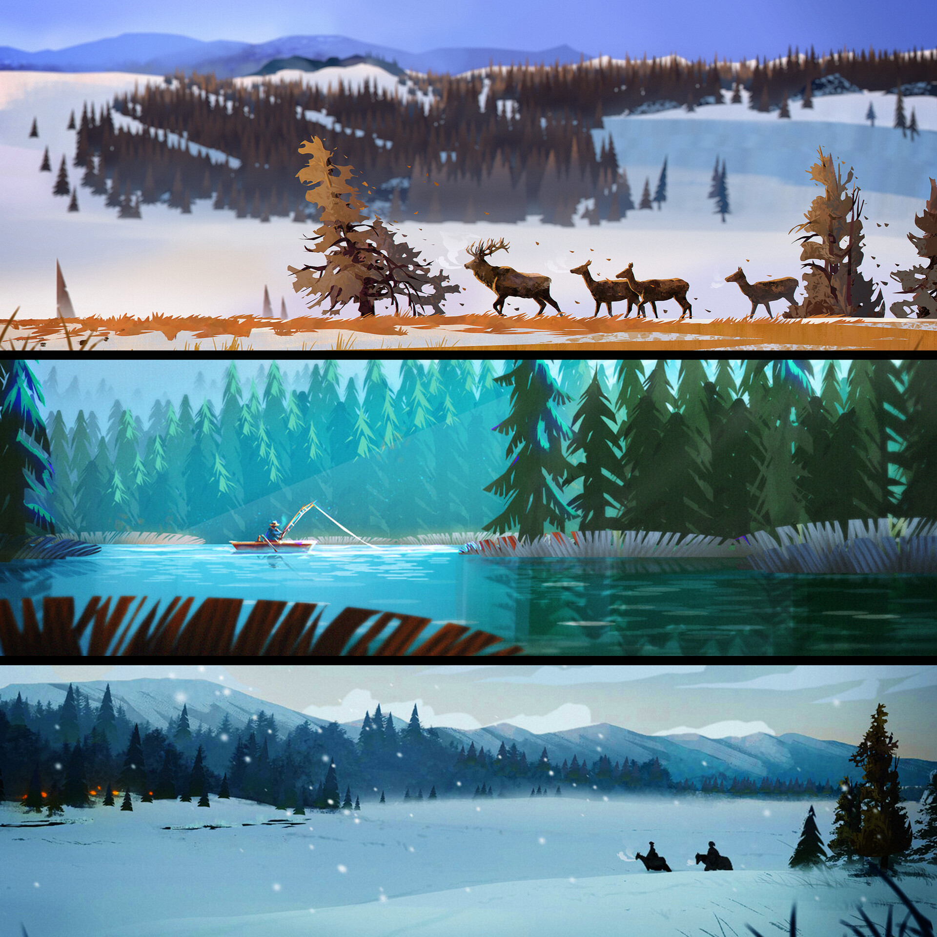 ArtStation - Stylized nature scenery