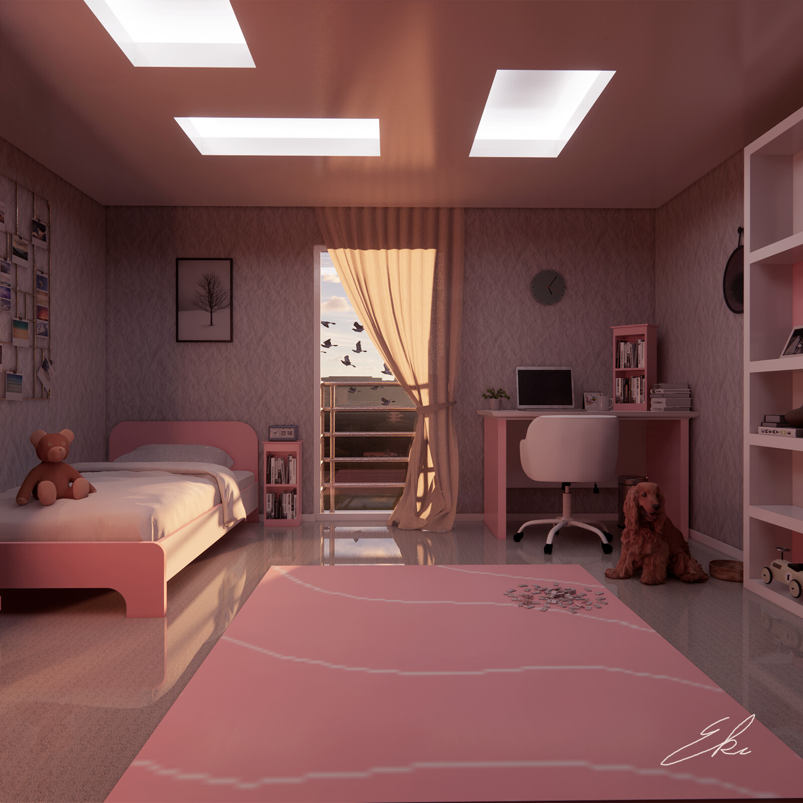 ArtStation - Bookshelf Design & Visualization