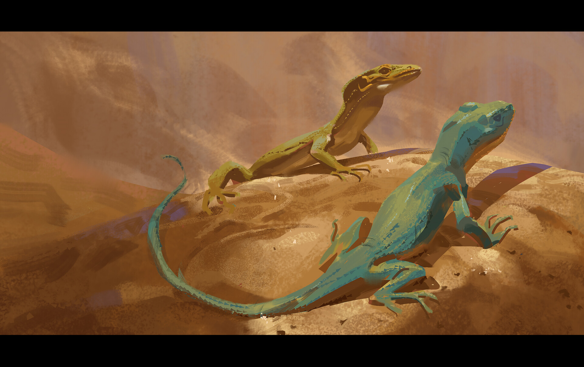 ArtStation - Digital Painting Process Plan B Lizards