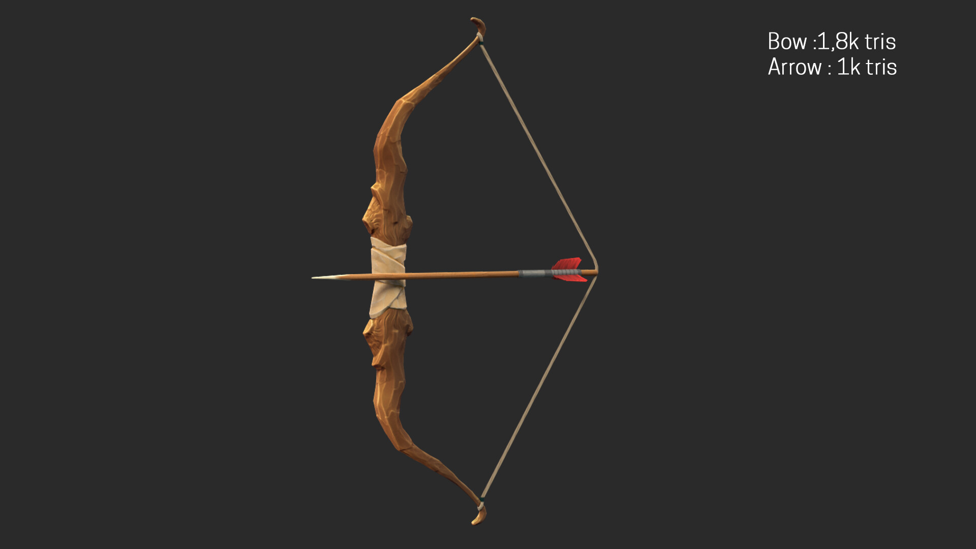 ArtStation - Simple wooden Bow and arrow 3D asset