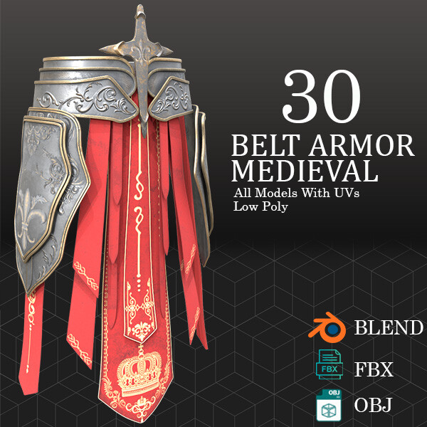 ArtStation - 20+10 Belt Armor-Medieval Base Mesh ( NEW UPDATE )