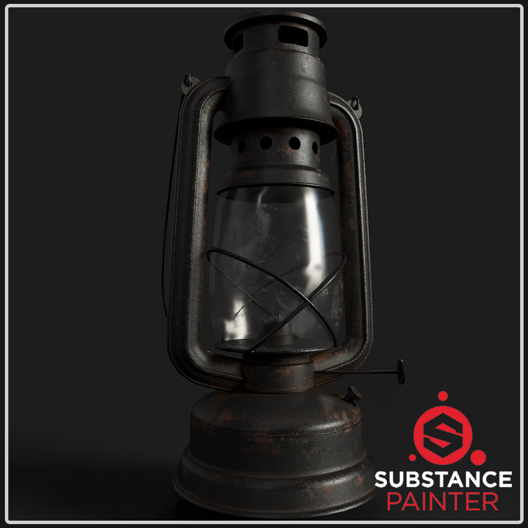 ArtStation - 3D Rusty Iron Lamp