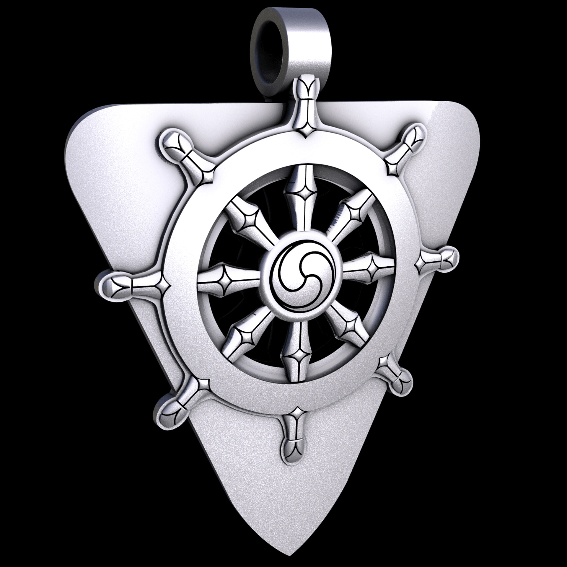 ArtStation - Dharmachakra Guitar Pick Pendant