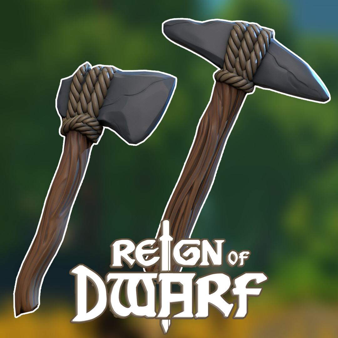 ArtStation - REIGN OF DWARF - Stone gathering tools