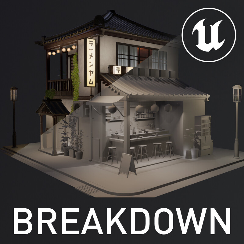 ArtStation - Corner Ramen Shop Breakdown