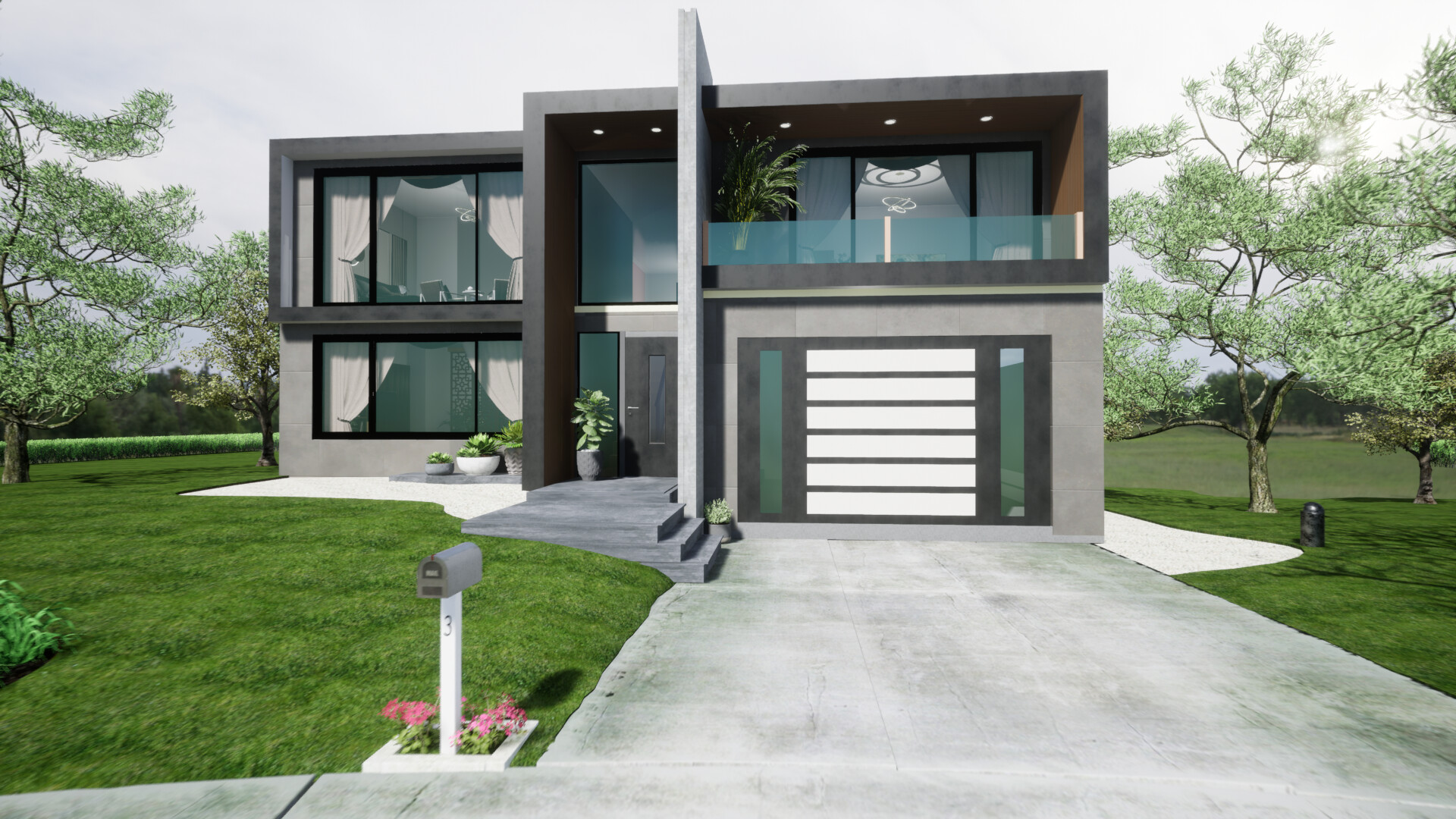 ArtStation - Contemporary beautiful House design 3d render