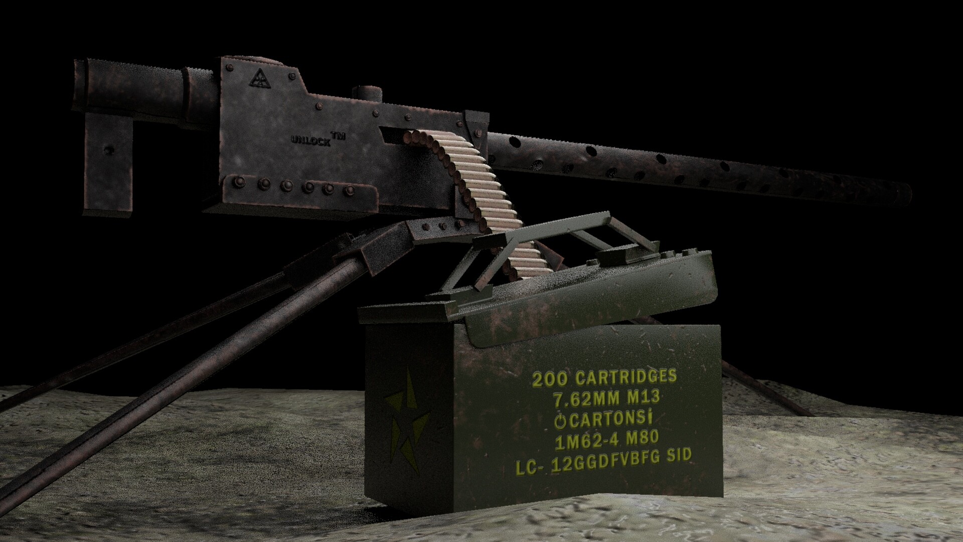 ArtStation - m1919 browning machine gun model