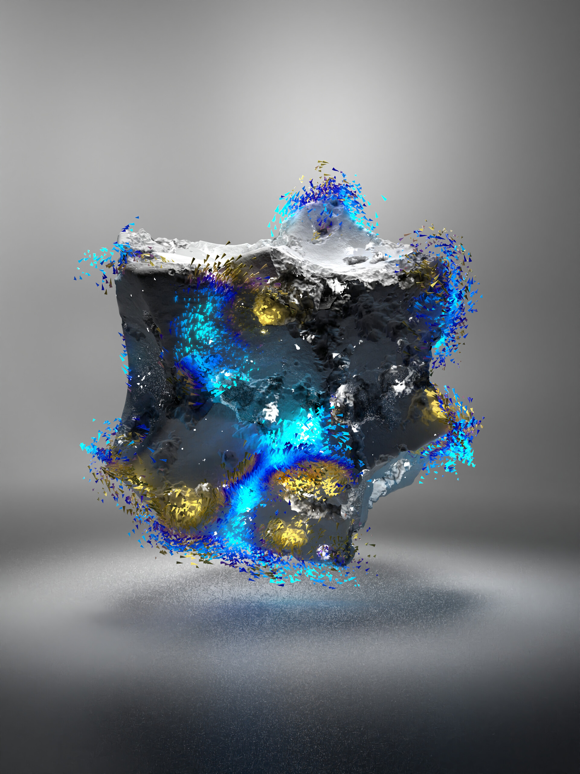 ArtStation - rock with a bizarre texture and strange particles [blender ...