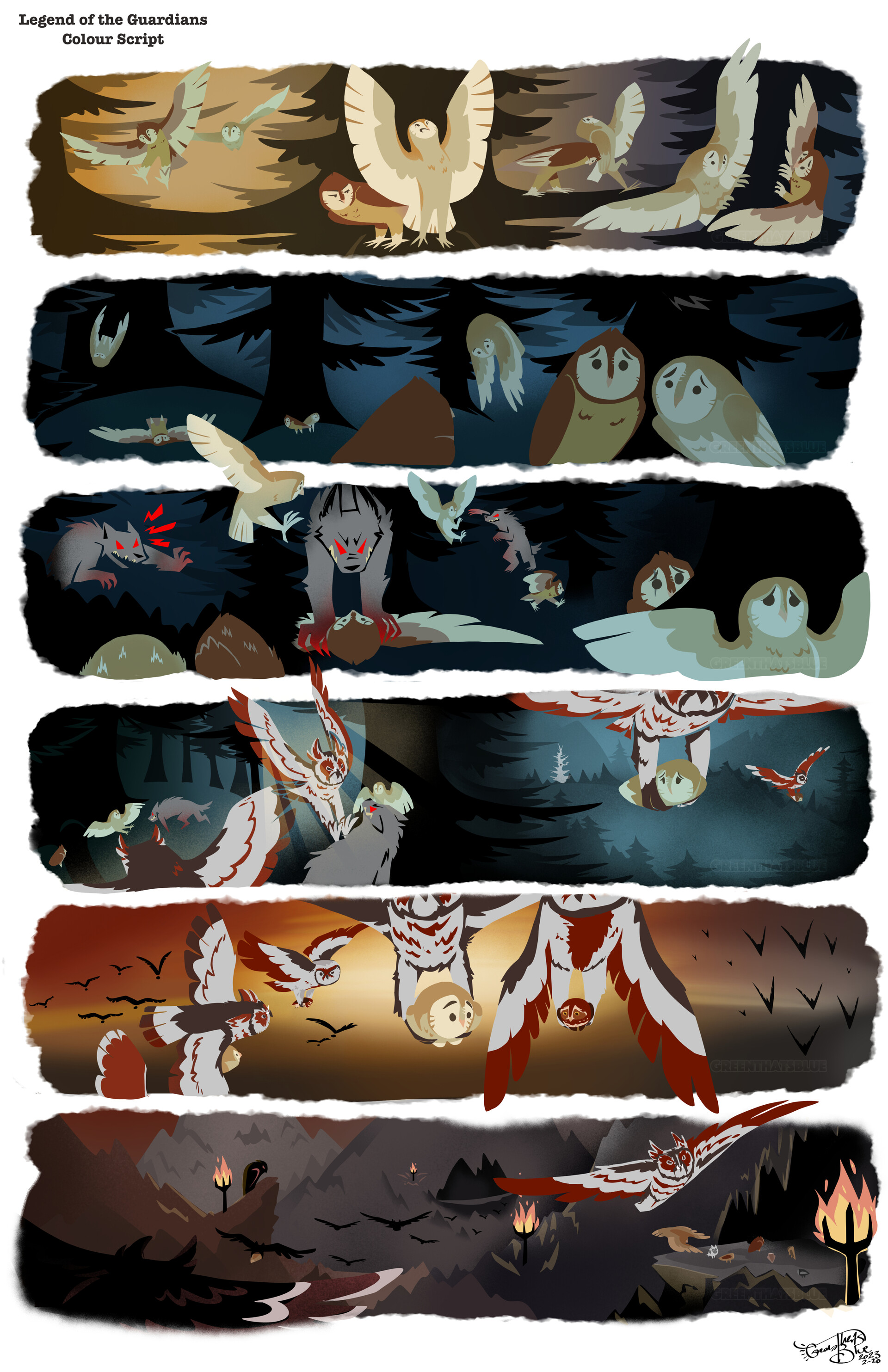 ArtStation - Legend of the Guardians Colour Script class work