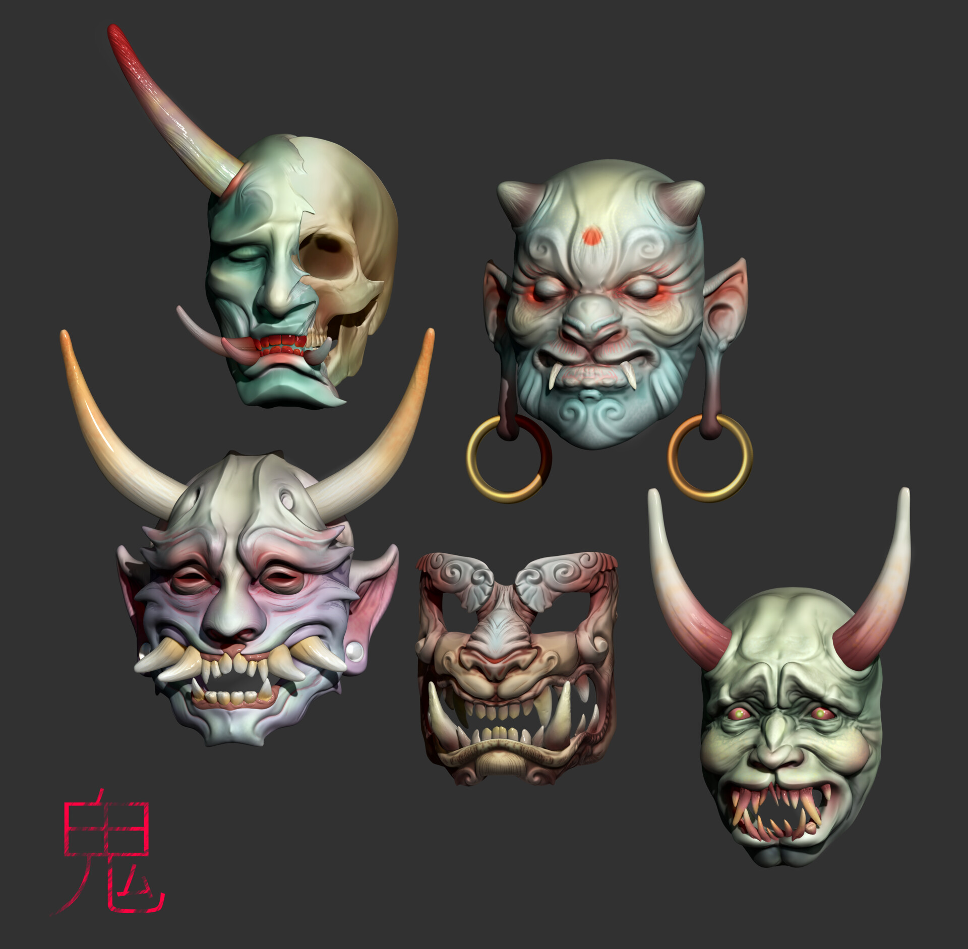 ArtStation - Demon's masks