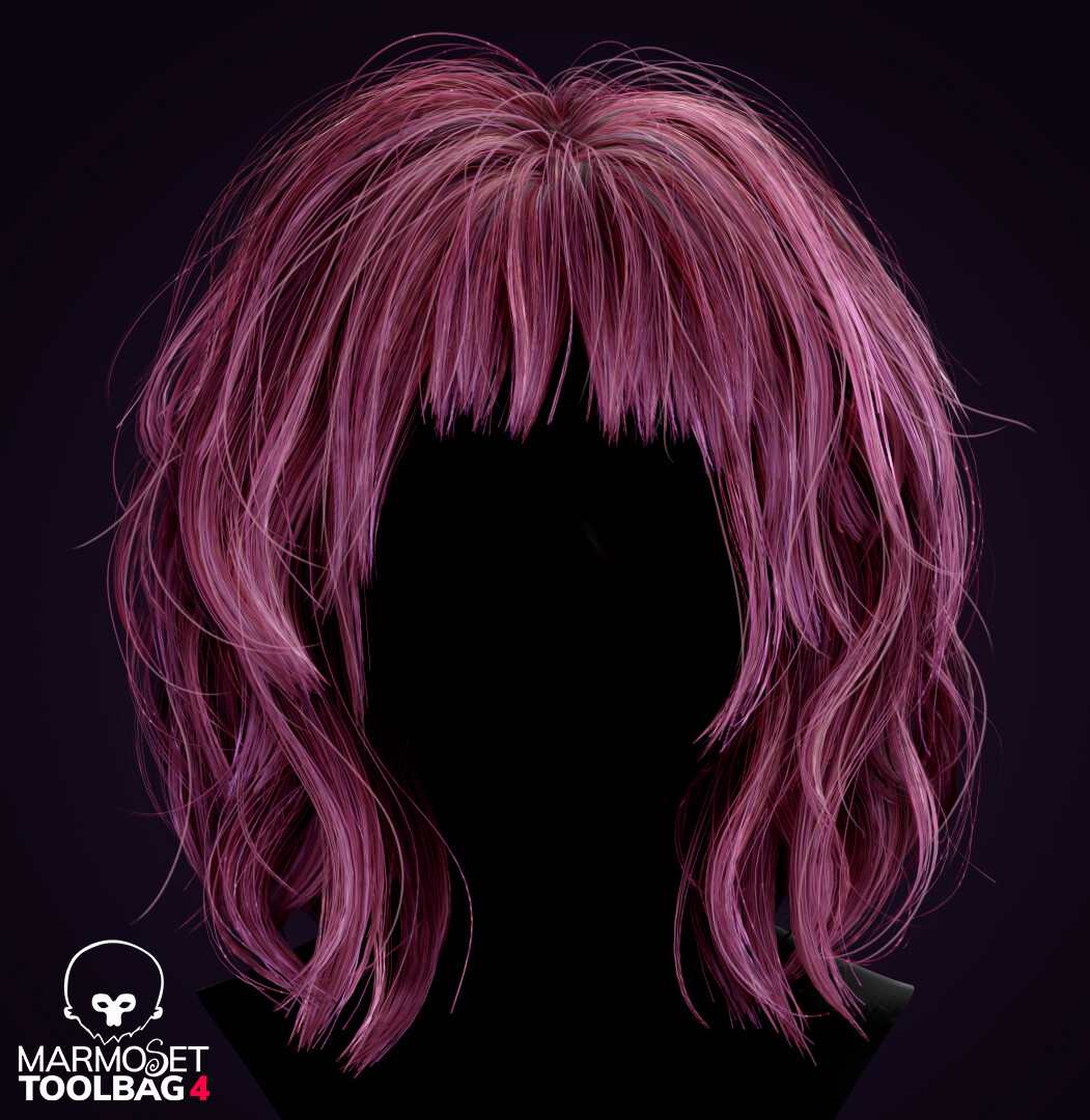 ArtStation - Pink Messy bob