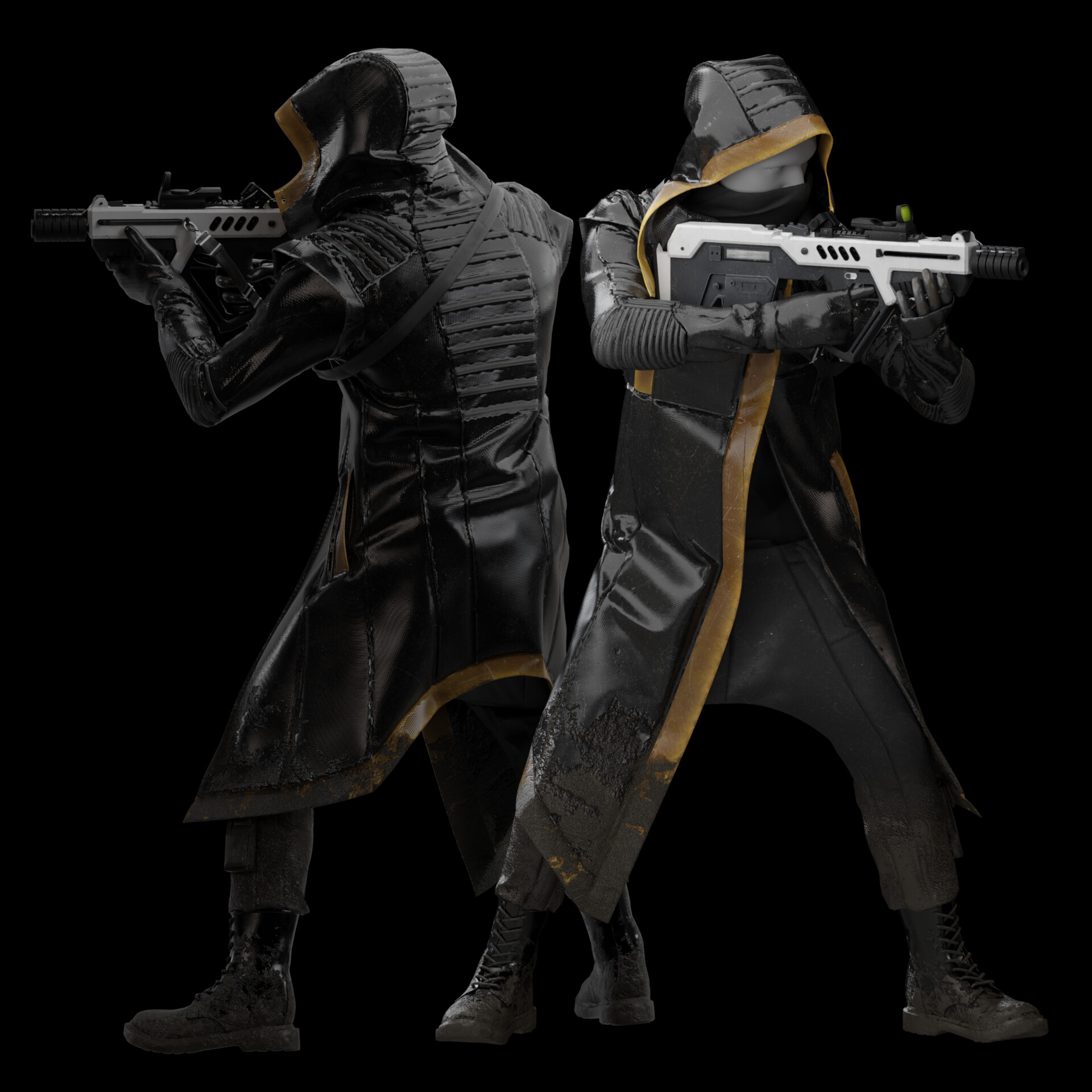 ArtStation - Trench Coat + Modified TAR-21