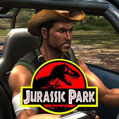 ArtStation - Jurassic Park arcade game - male InGen worker