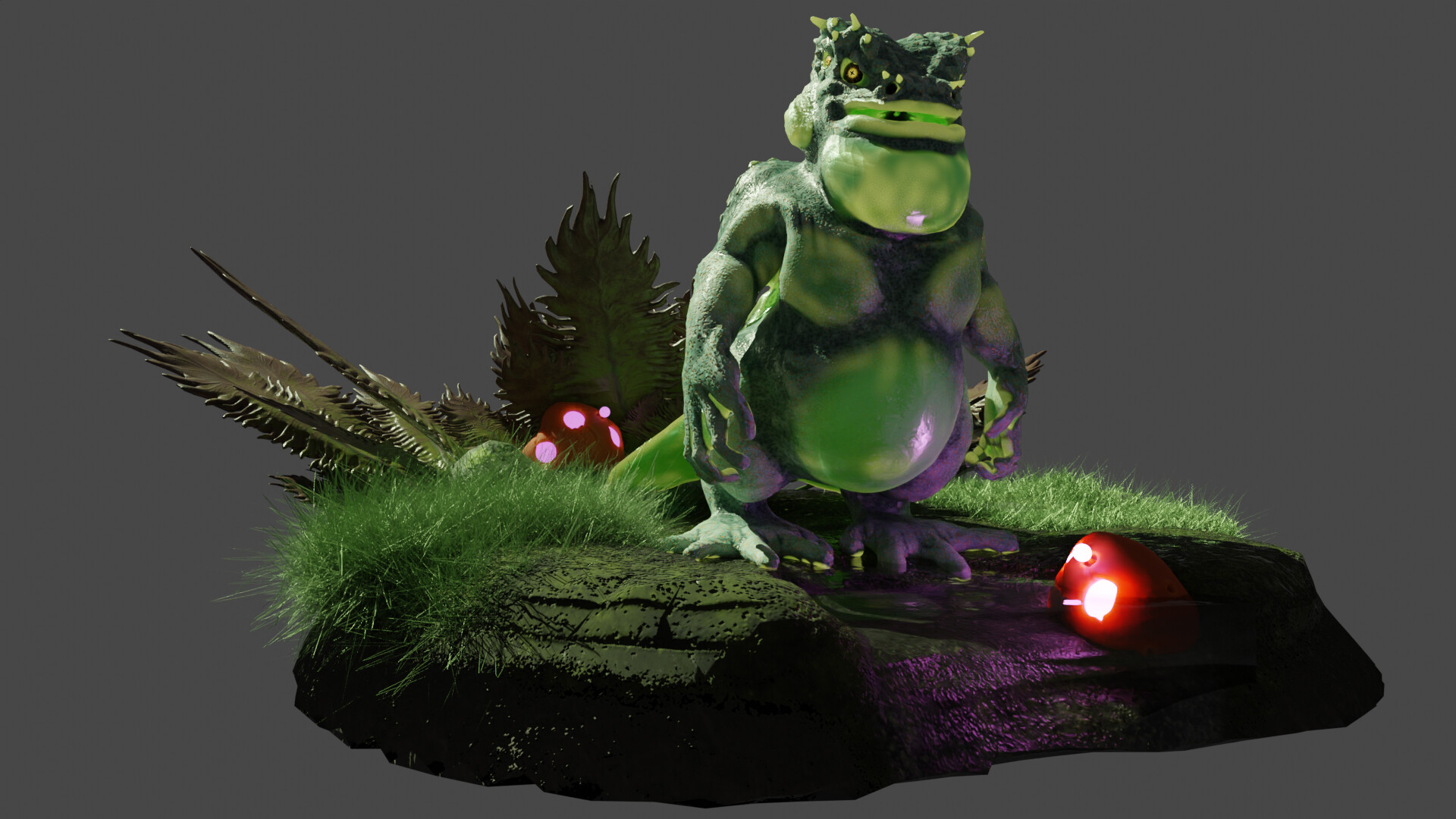 ArtStation - Frog Man Creature - 3D Model, Rig & Materials.