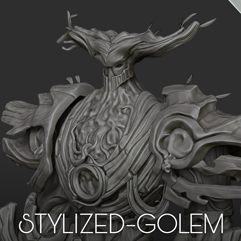ArtStation - Stylized Wood Golem sculpt