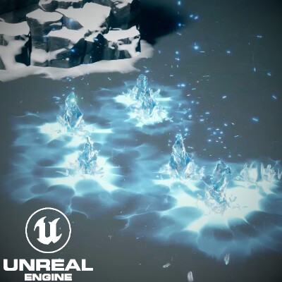 ArtStation - Ice Barrage Area Attack VFX