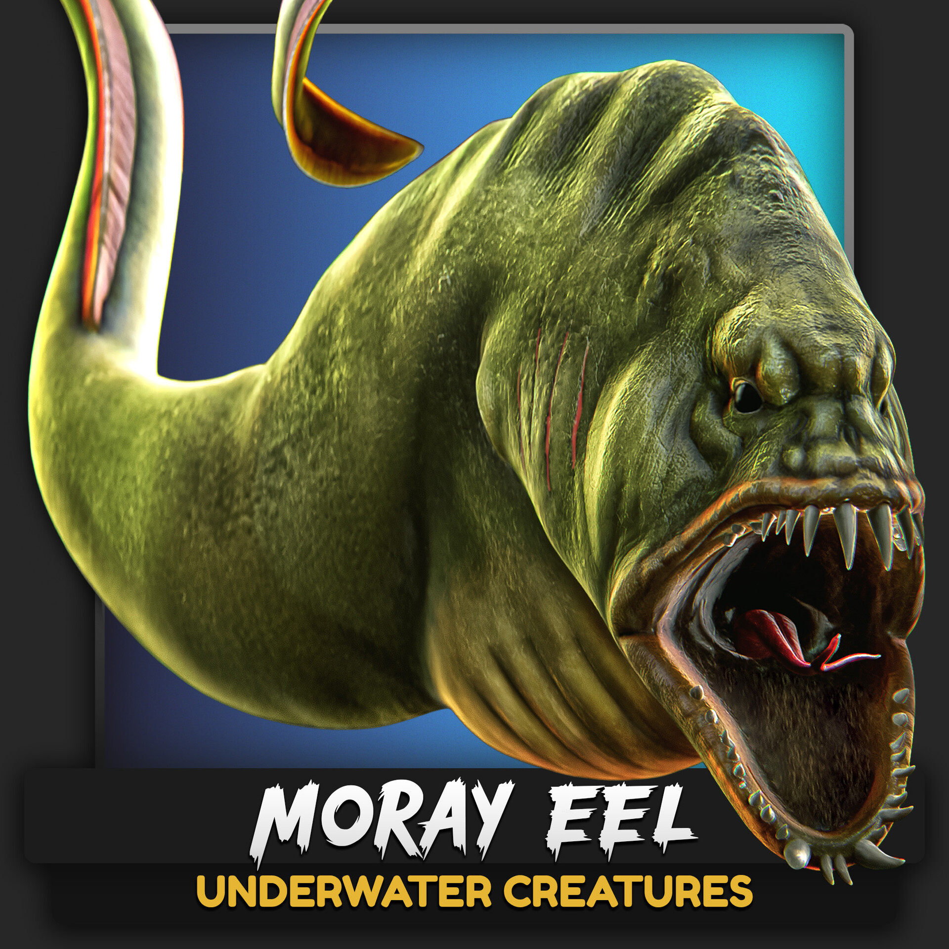 ArtStation - Fish low poly model / Moray Eel lowpoly fish / ocean horror / monster fish / #4