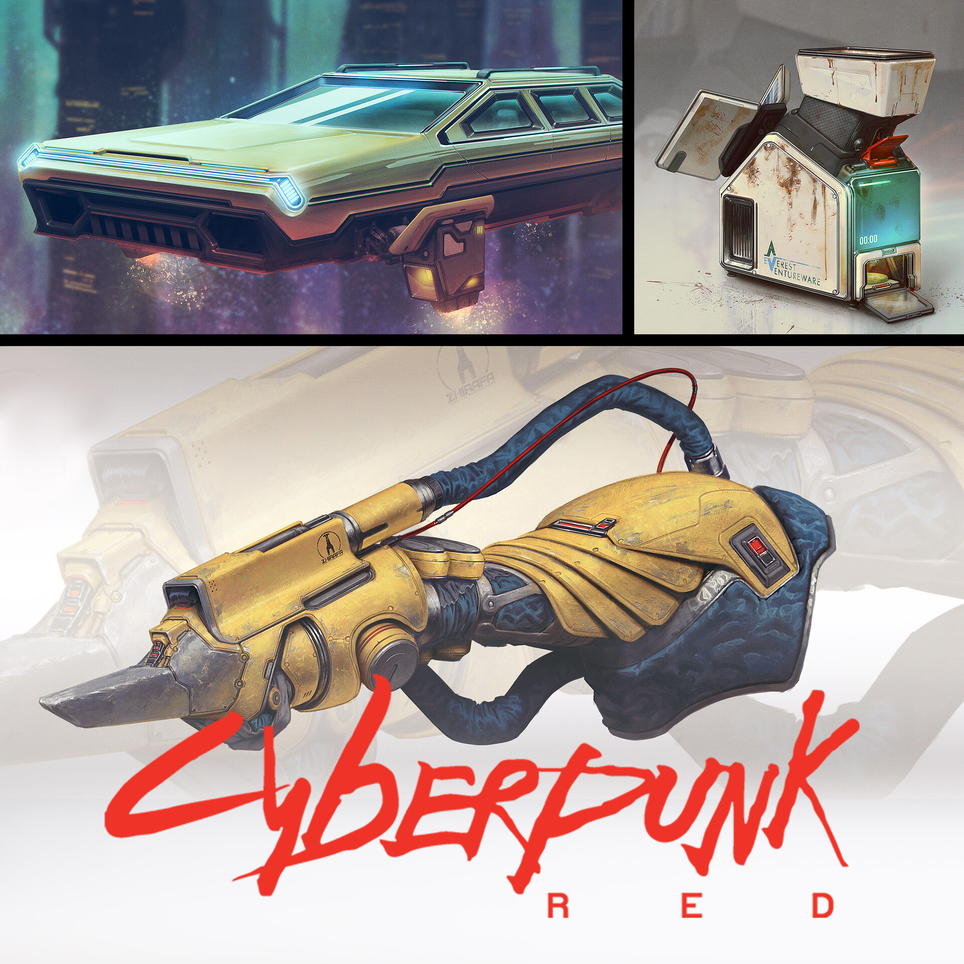 ArtStation - Cyberpunk RED Black Chrome Items