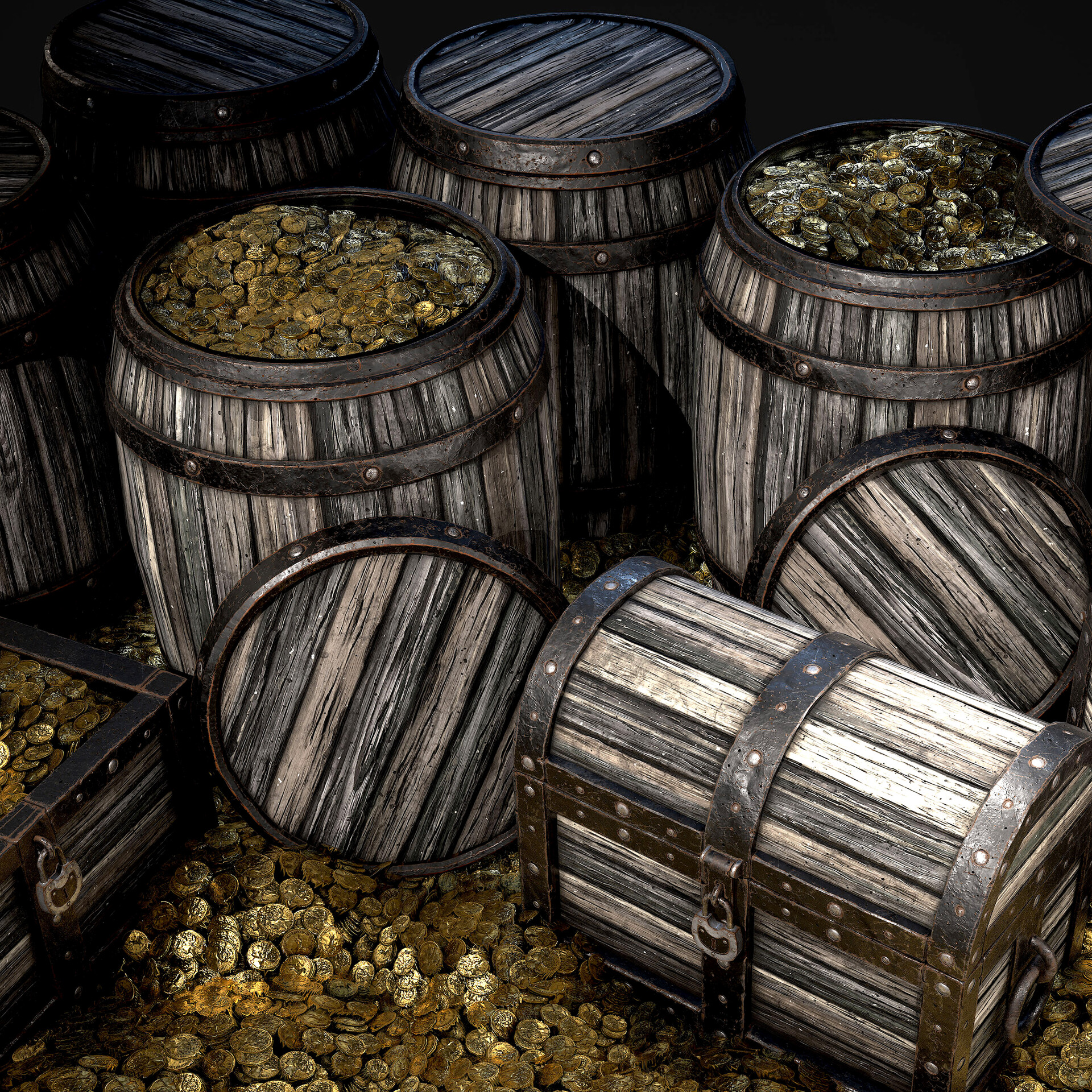 ArtStation - Chest and Barrel