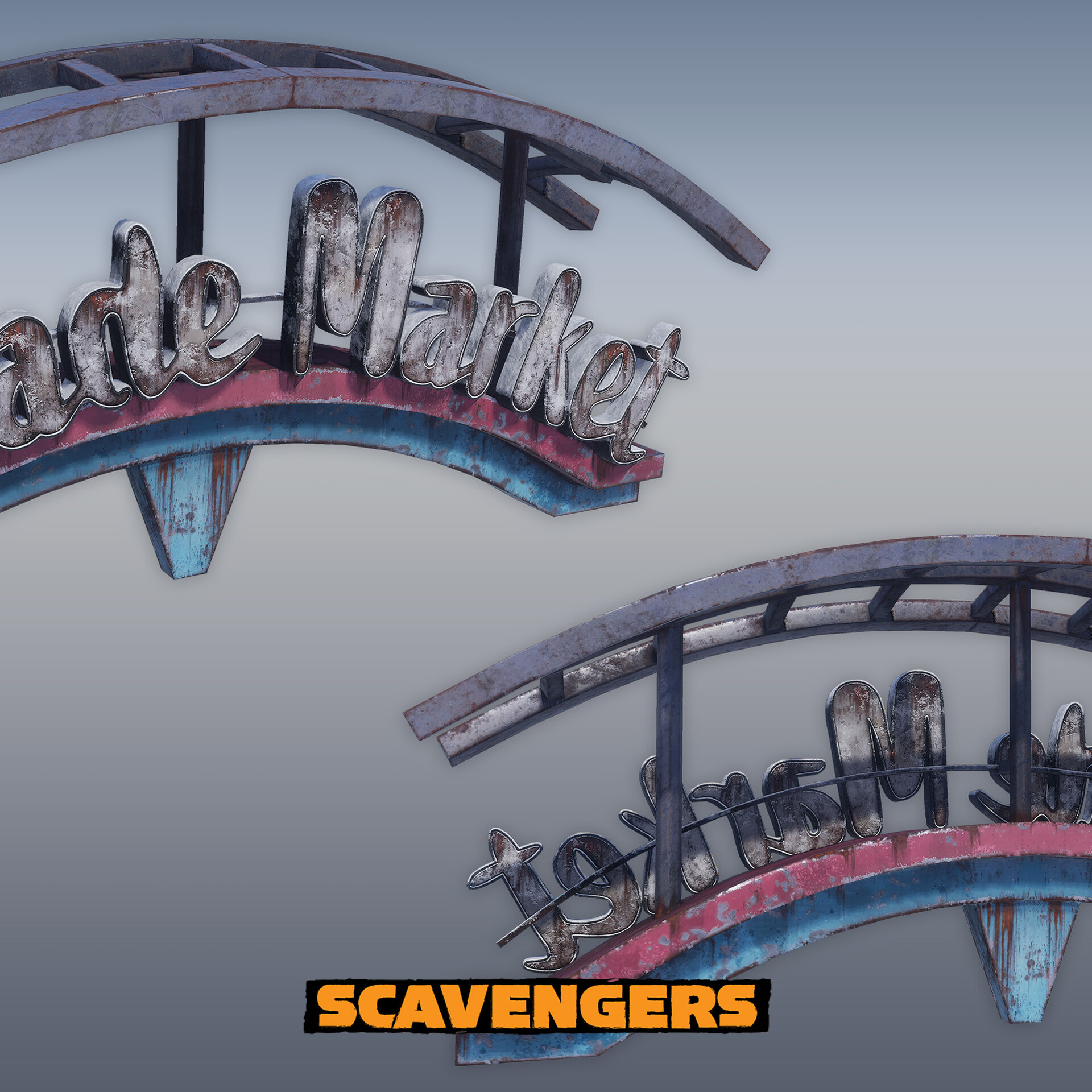 ArtStation - SM_Signs_ShoppingCenter_01a