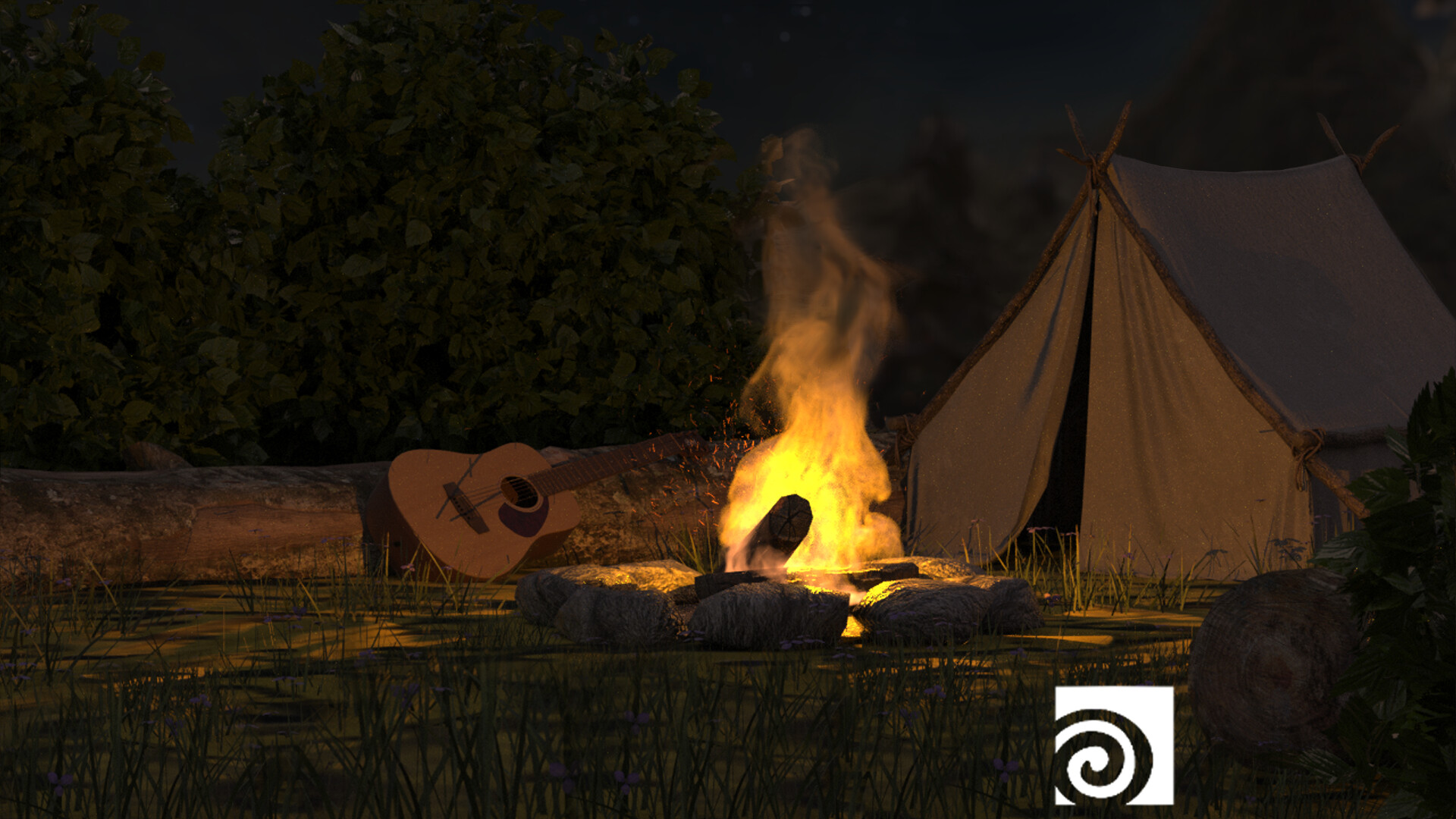 ArtStation - Campfire scene Houdini