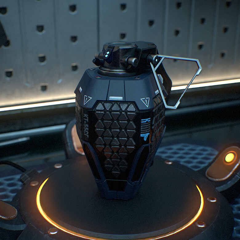 ArtStation - Cyberpunk RED Black Chrome - KTech Security Grenade