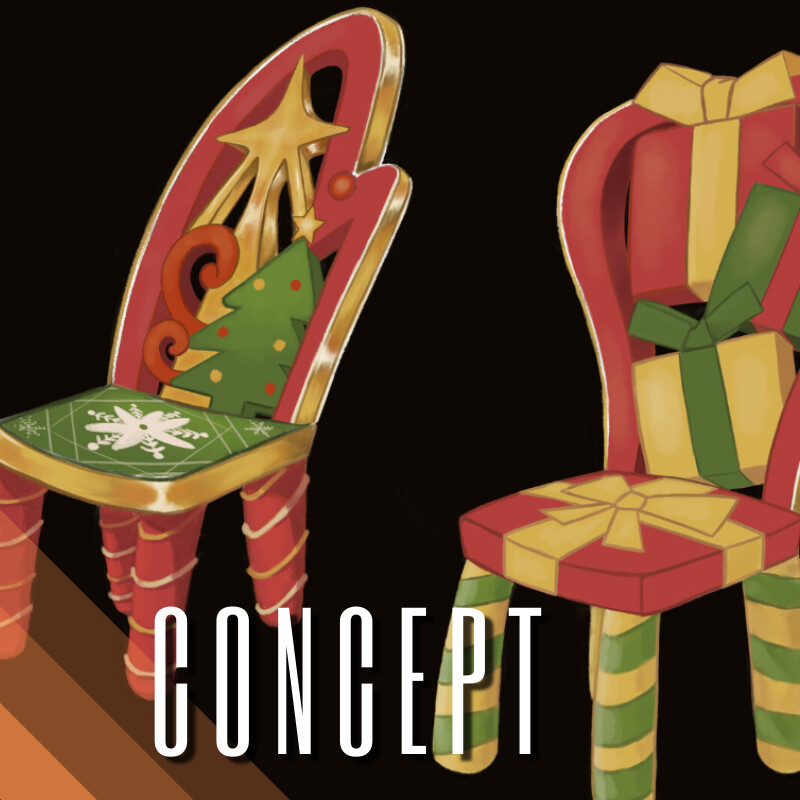 ArtStation - Christmas Chairs & Table Concept