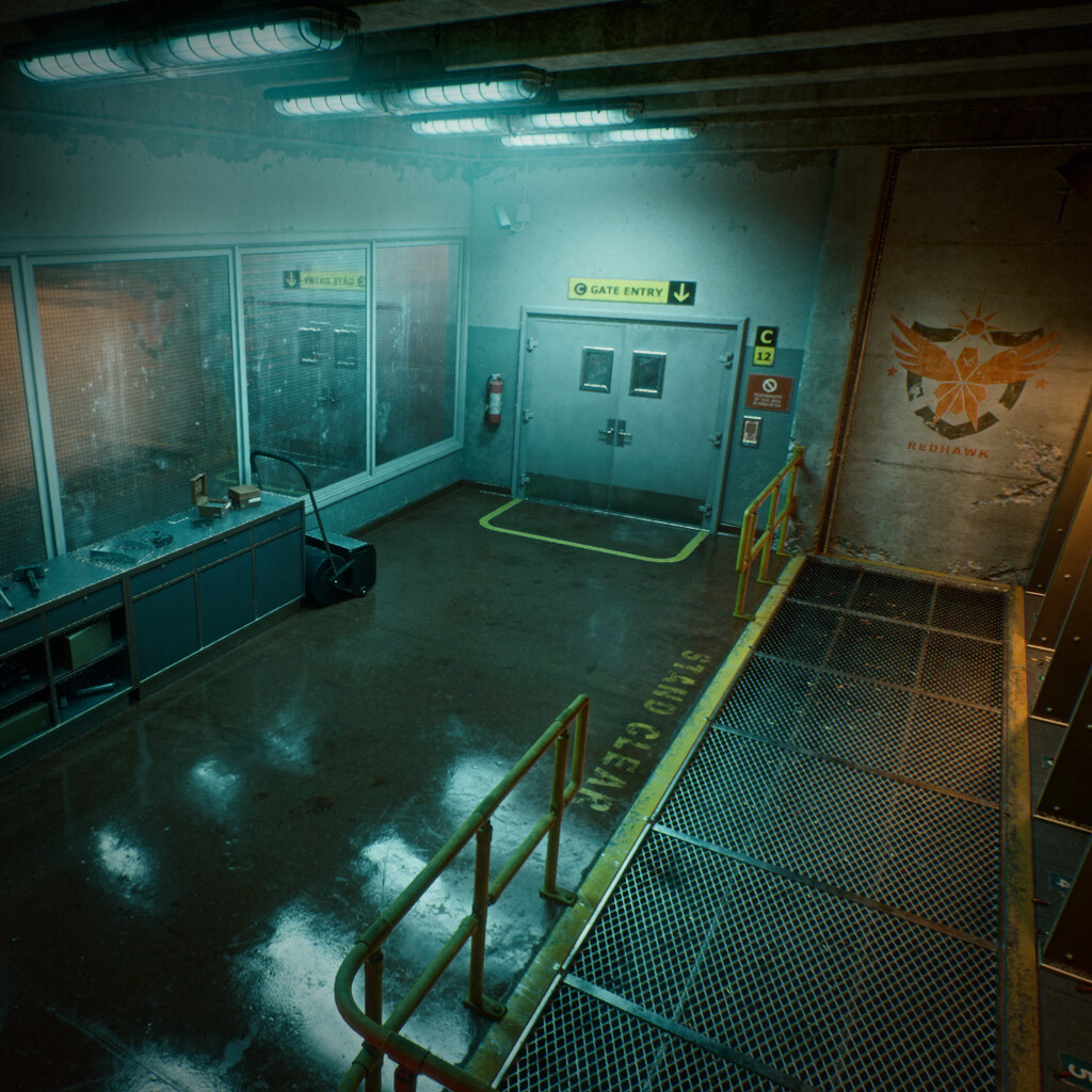 ArtStation - ReLighting Military Training Facility