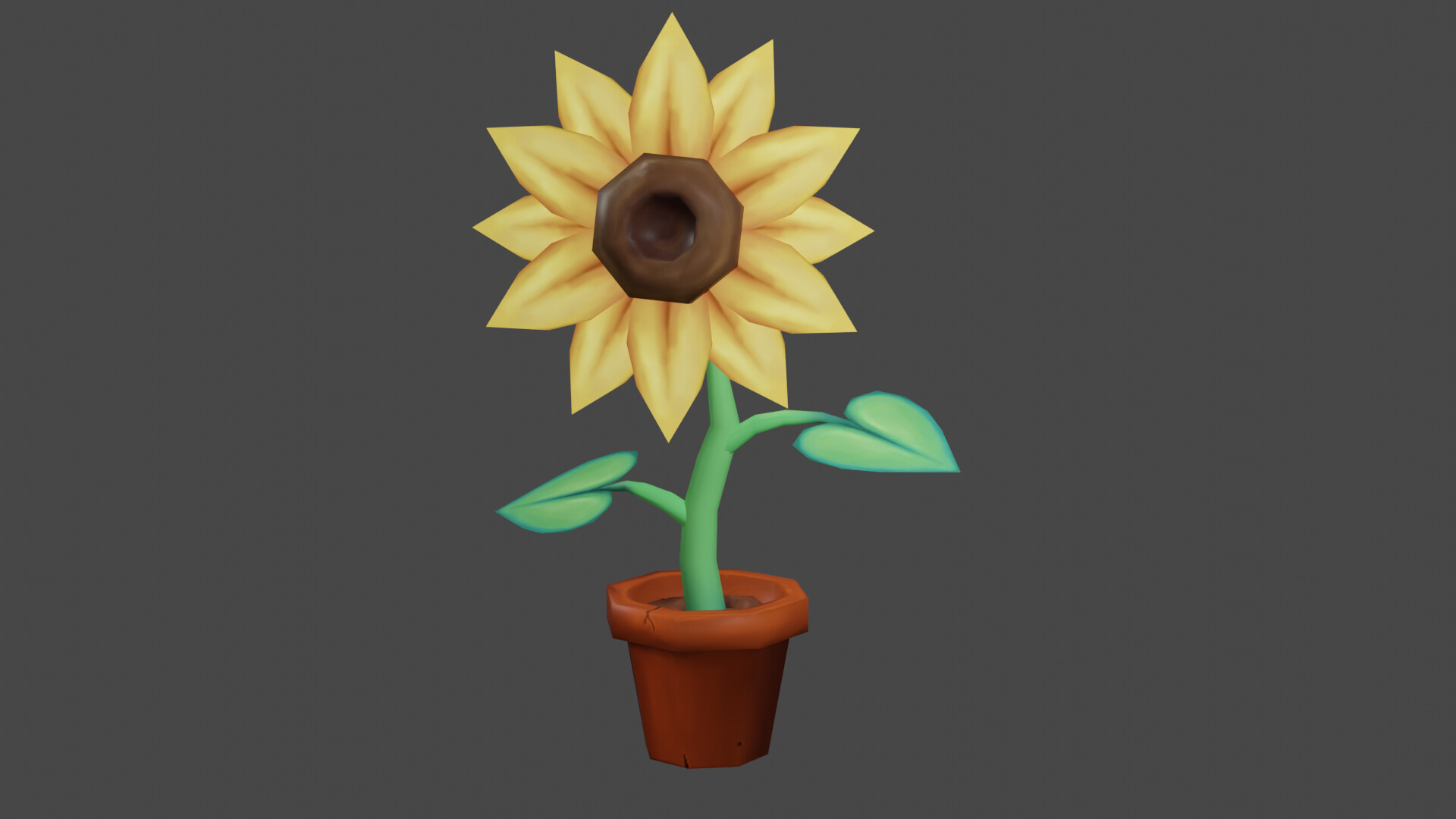 ArtStation - Low Poly Dancing Sunflower (Modelling, Texturing, Rigging ...