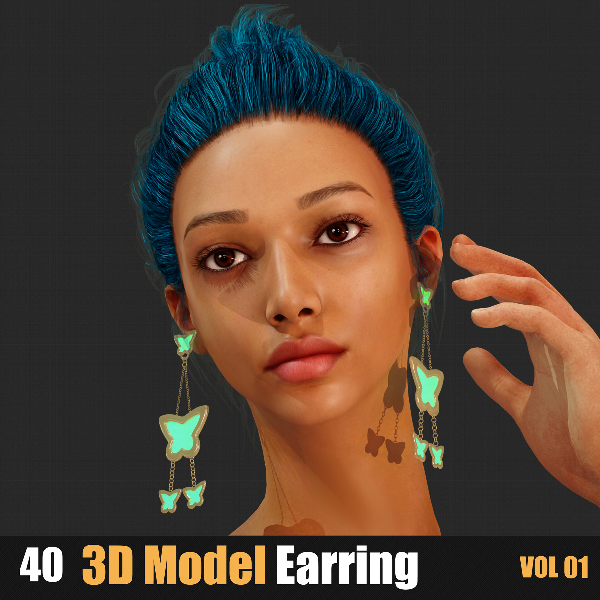 ArtStation - 40 3D Earring Models In Maya For Game And Animation