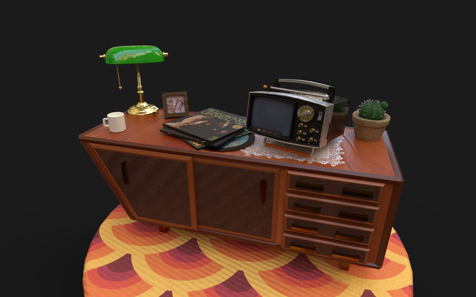 ArtStation - 1960's Retro Tv Console