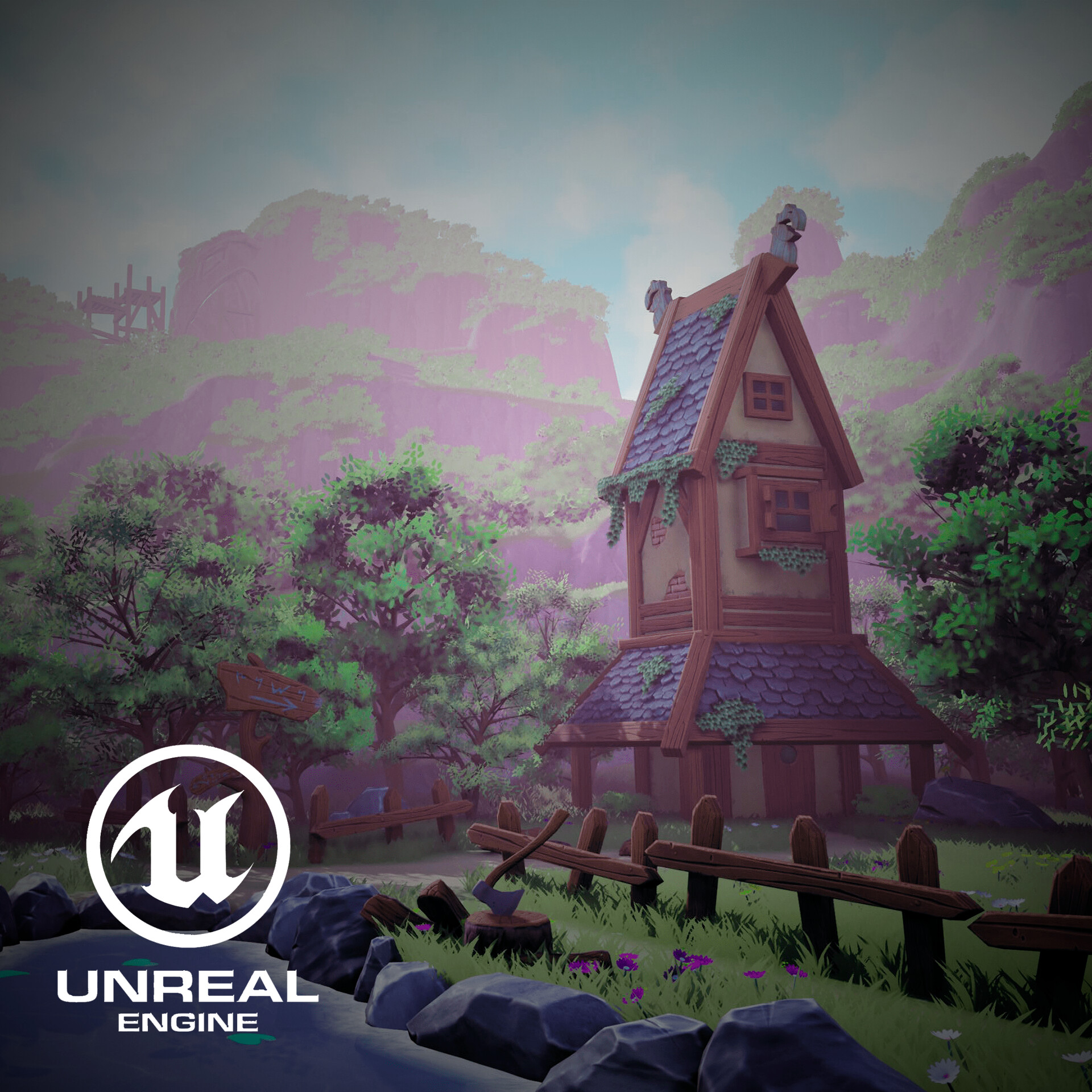 ArtStation - Old viking owl carver Forest Shack