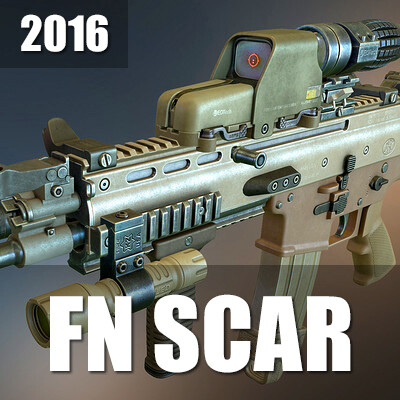 ArtStation - FN SCAR-L Assault Rifle with SOPMOD (2014)