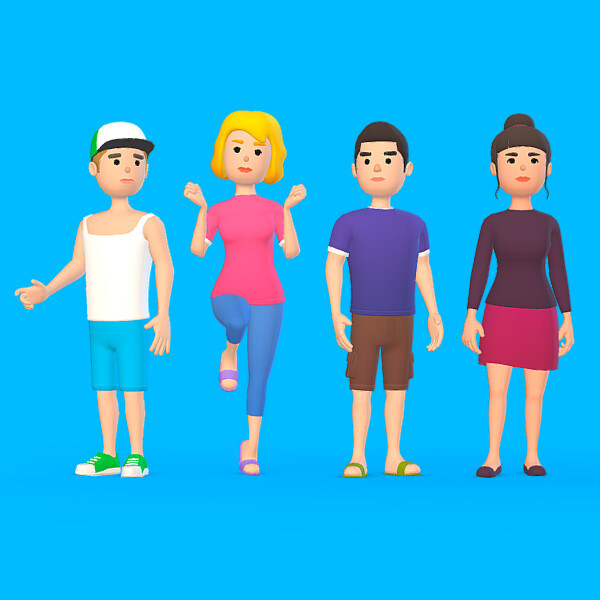 ArtStation - HYPER CASUAL CHARACTERS VOL 4