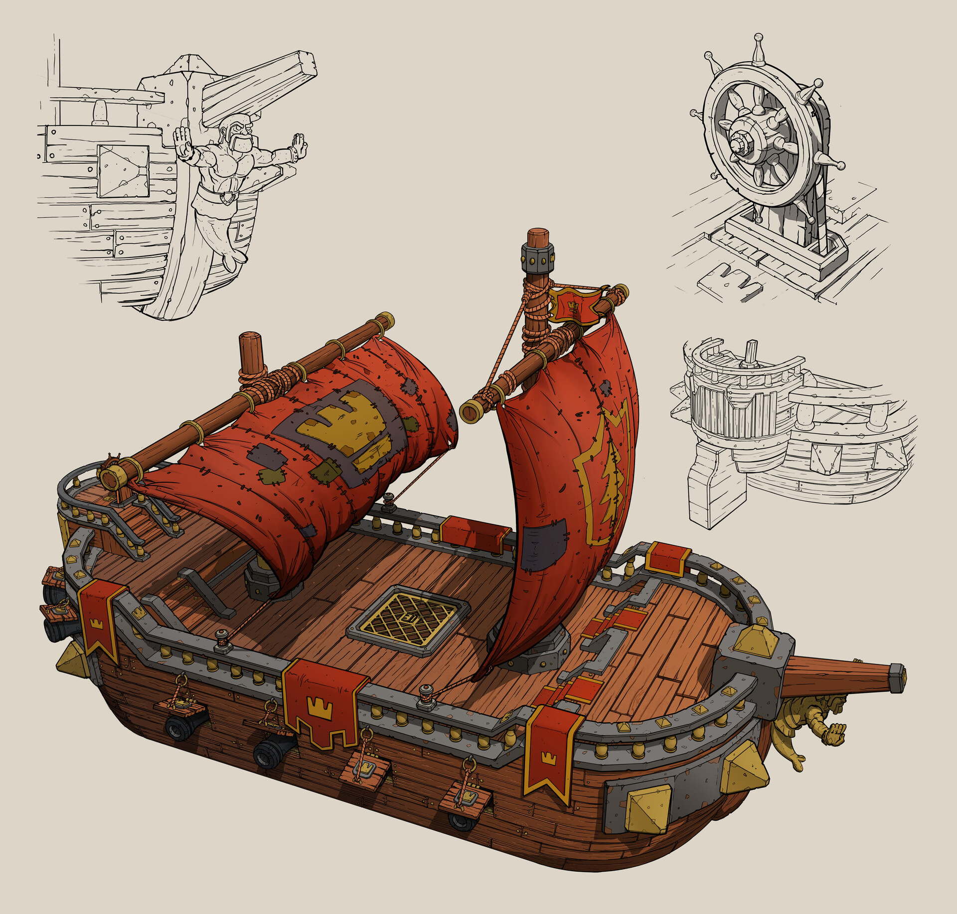 ArtStation - Clash Clan Wars Ship Design