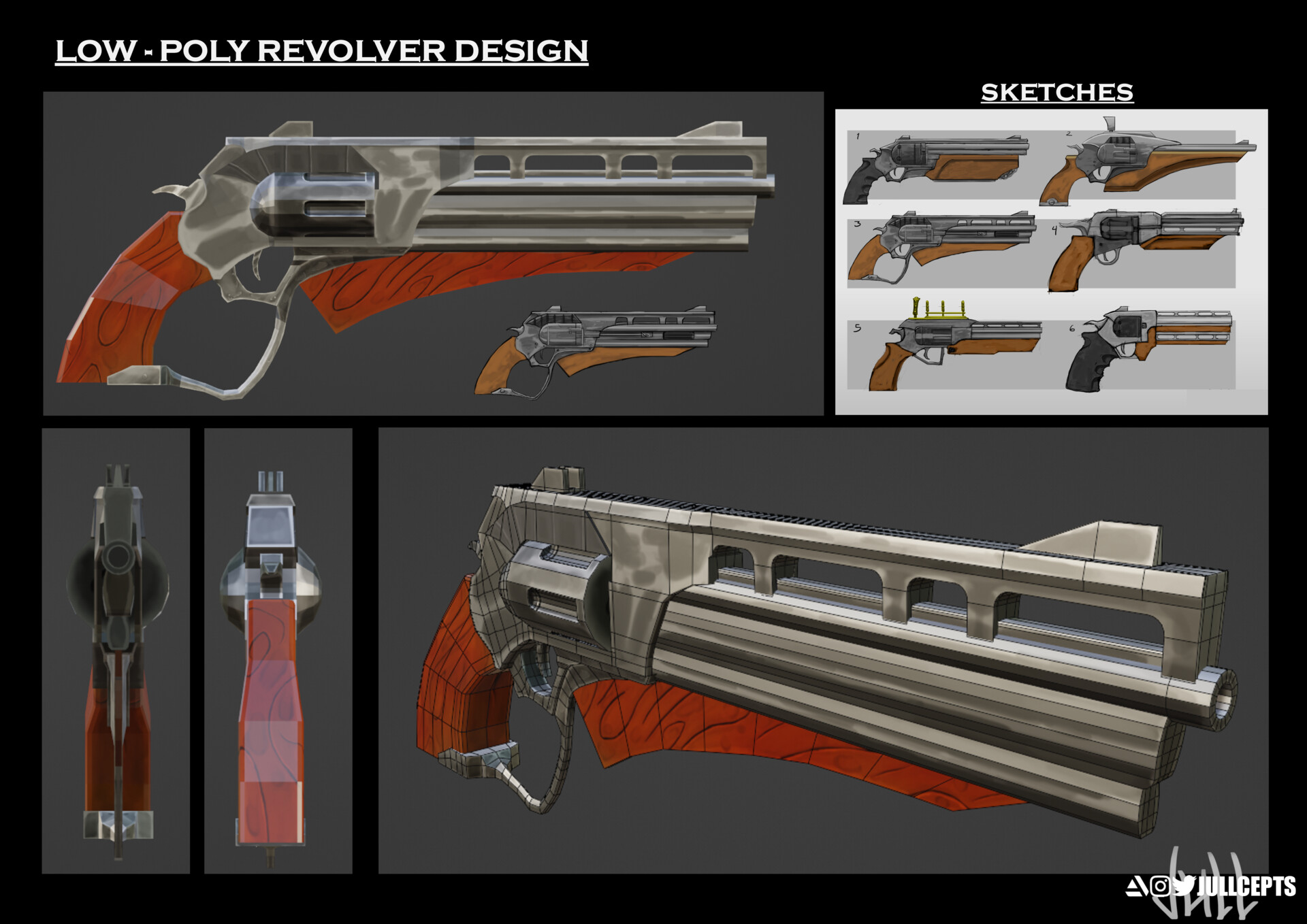 ArtStation - Low Poly Revolver Design