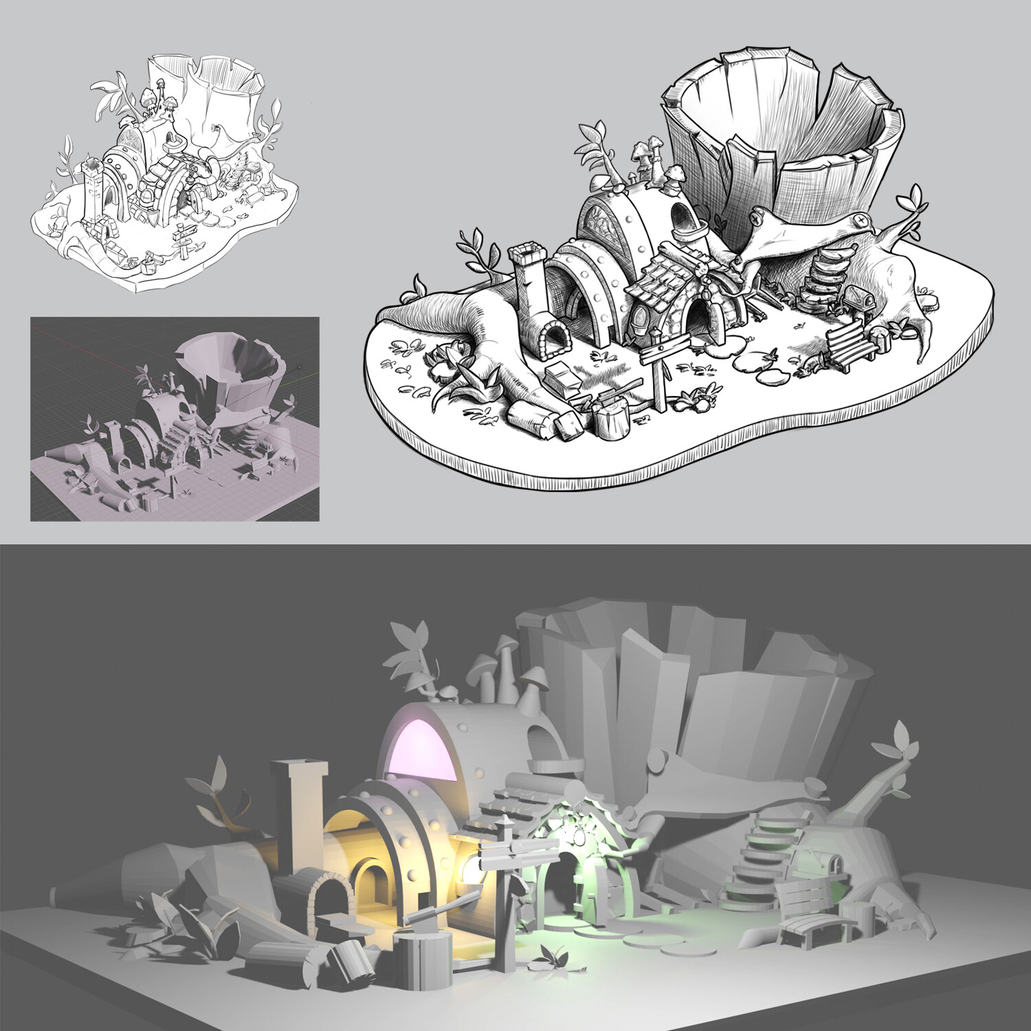 ArtStation - Dwarf house concept art