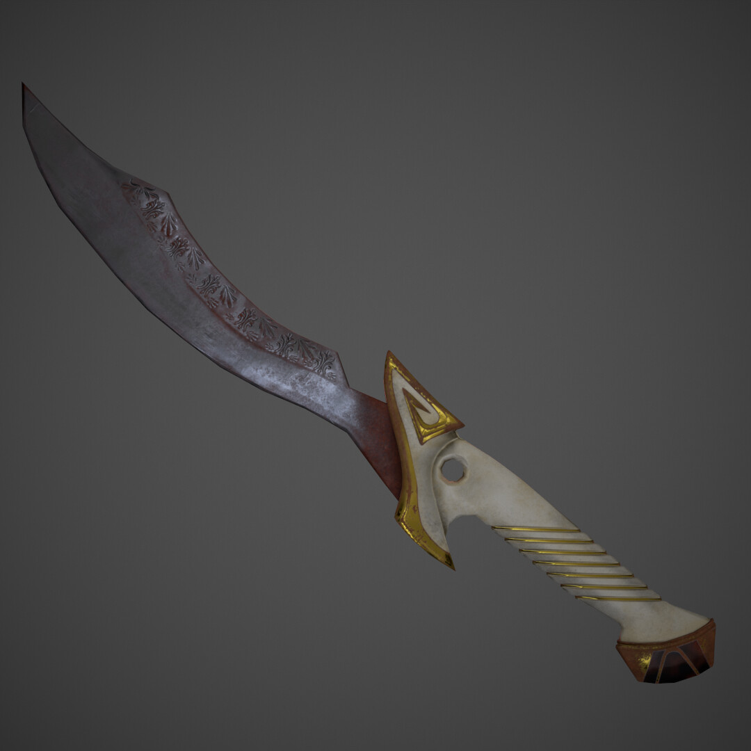 ArtStation - Gold and ivory dagger.