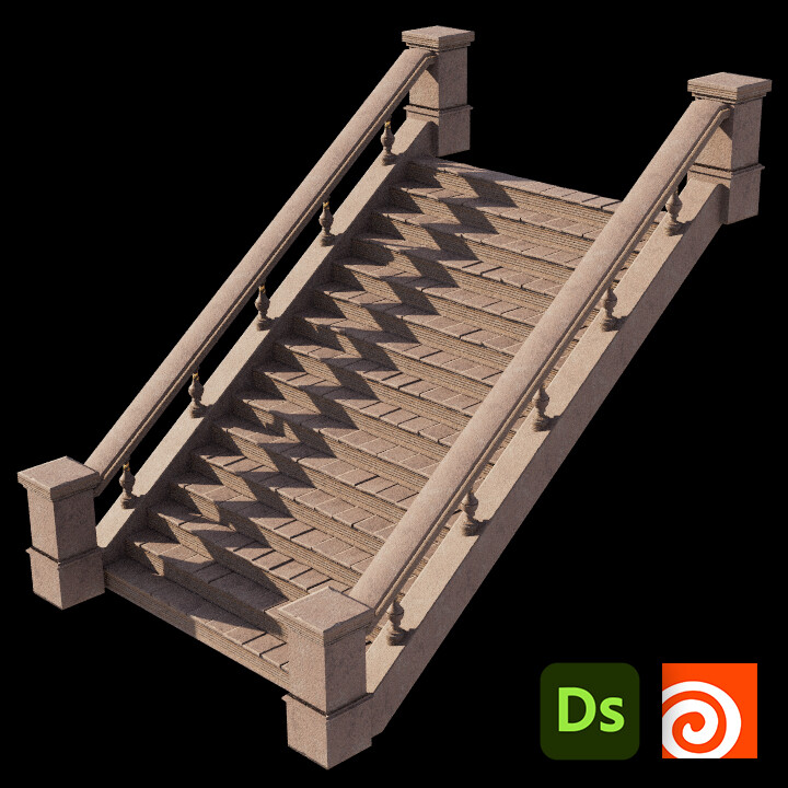 ArtStation - Houdini Procedural Stone Stairs