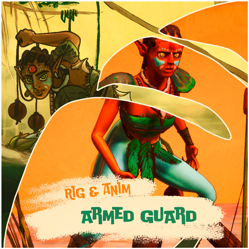 ArtStation - Armed guard: rig & animation