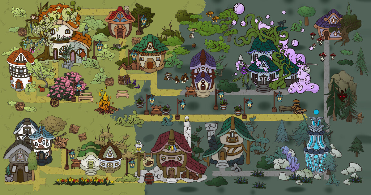 ArtStation - Fantasy World 2D