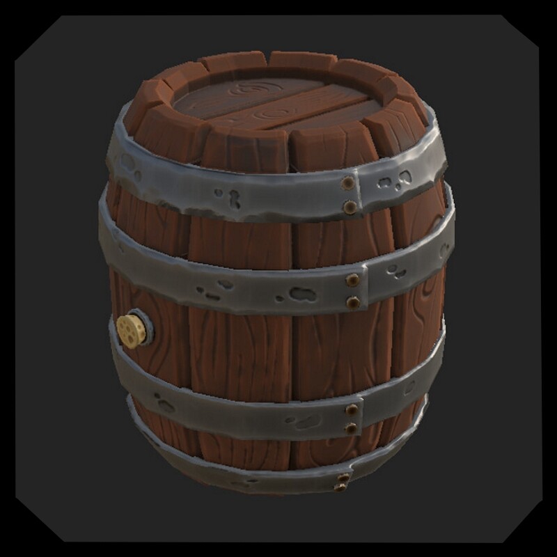 ArtStation - Stylized Barrel and platform