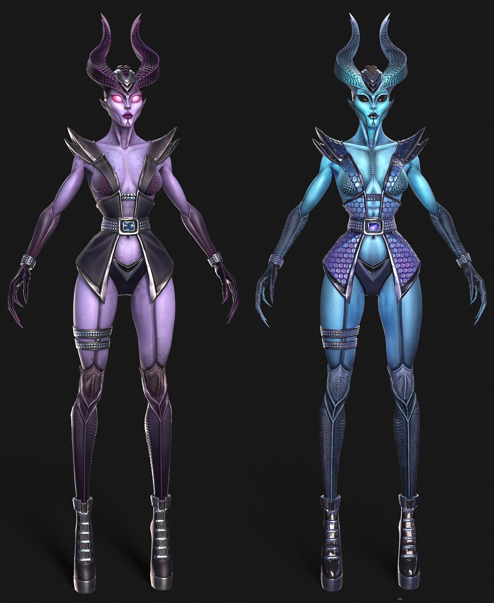 ArtStation - ALIEN - Demoness Worrior. Texturing